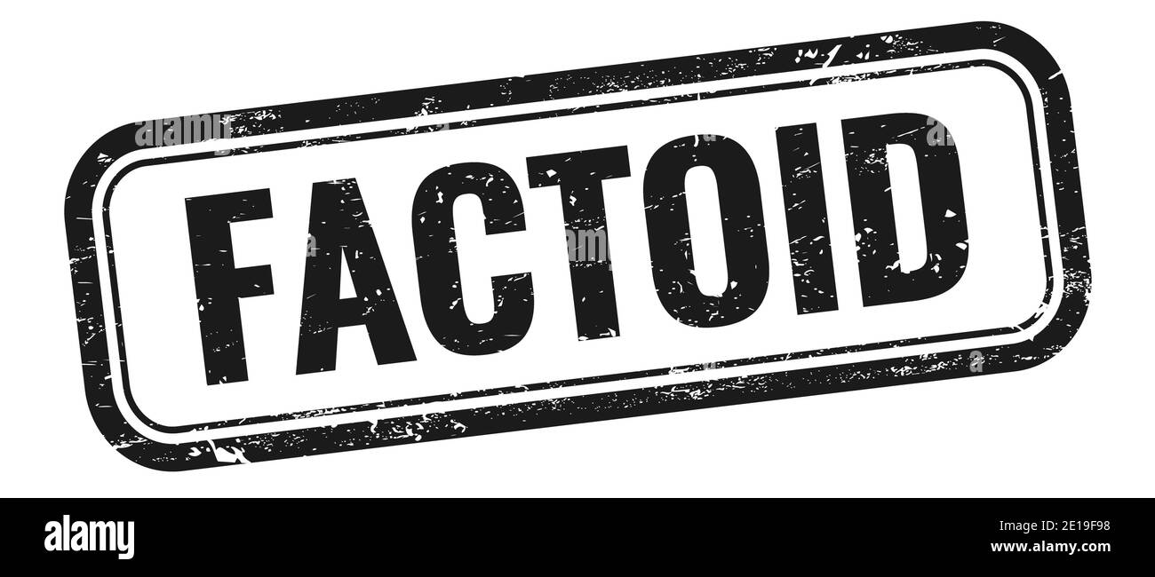 FACTOID text on black grungy vintage rectangle stamp Stock Photo - Alamy