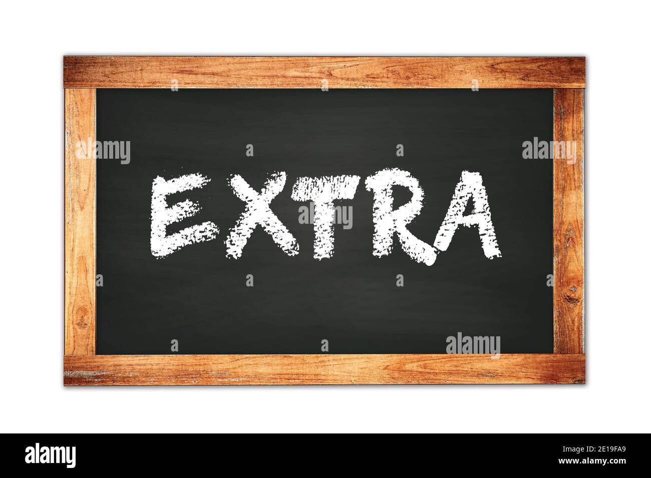 EXTRA text written on black wooden frame school blackboard Stock Photo ...