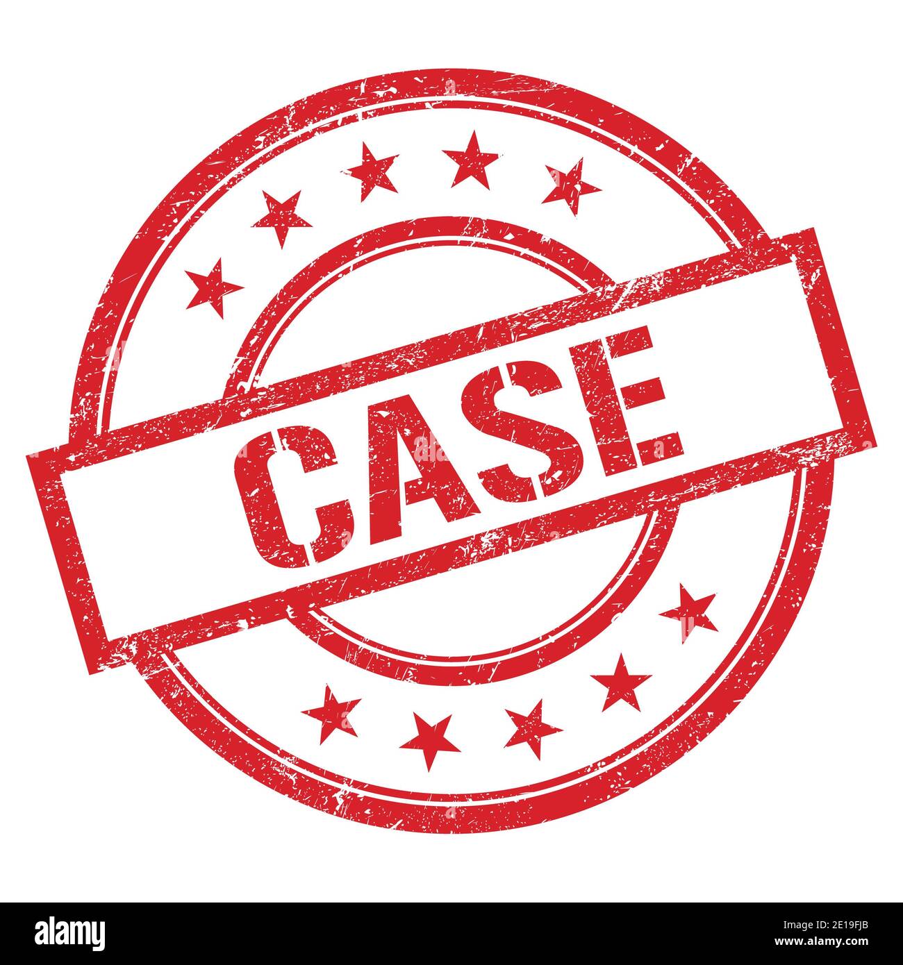 CASE text written on red round vintage rubber stamp Stock Photo - Alamy