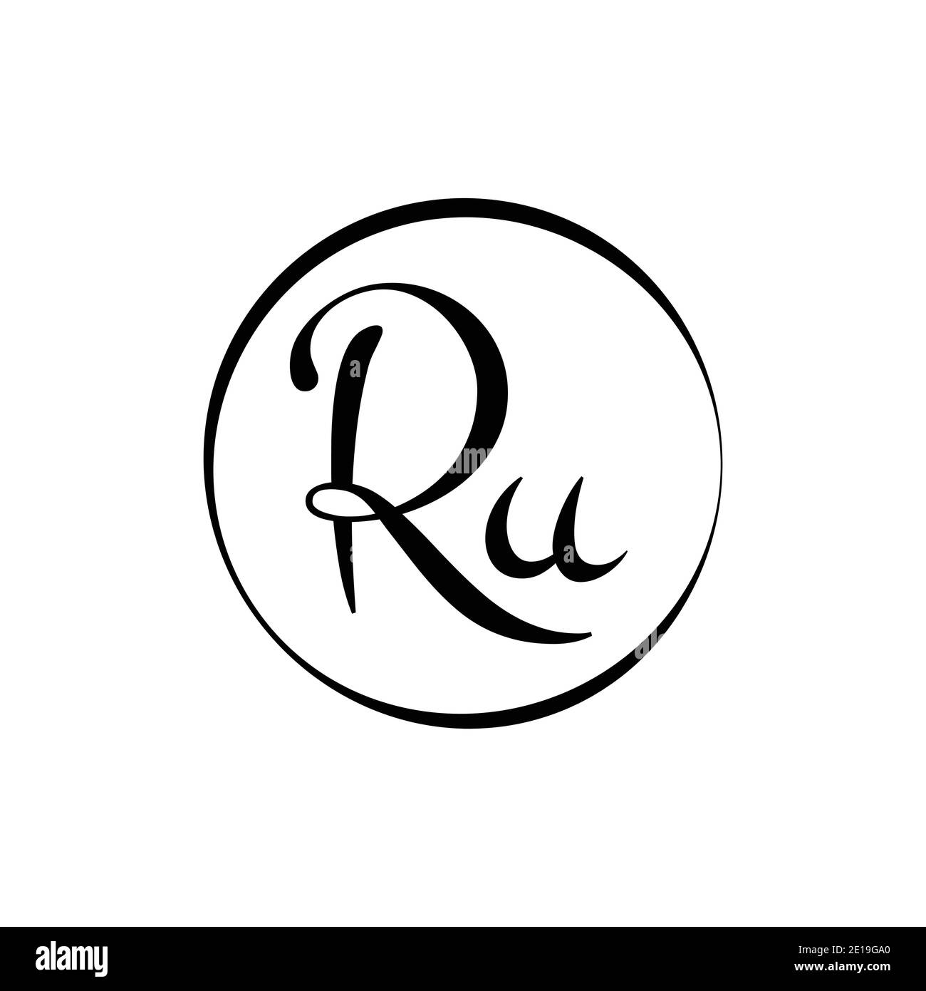 Initial ru letter Logo Design vector Template. Abstract Script Letter ... Initial ru letter Logo Design vector Template. Abstract Script Letter ...