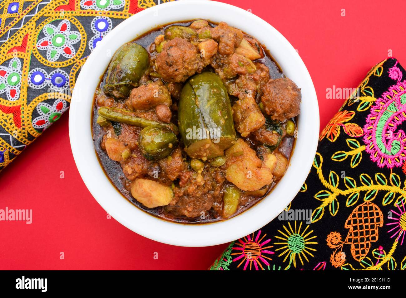 Authentic Gujarati undhiyu dish prepared with winter season fresh ...