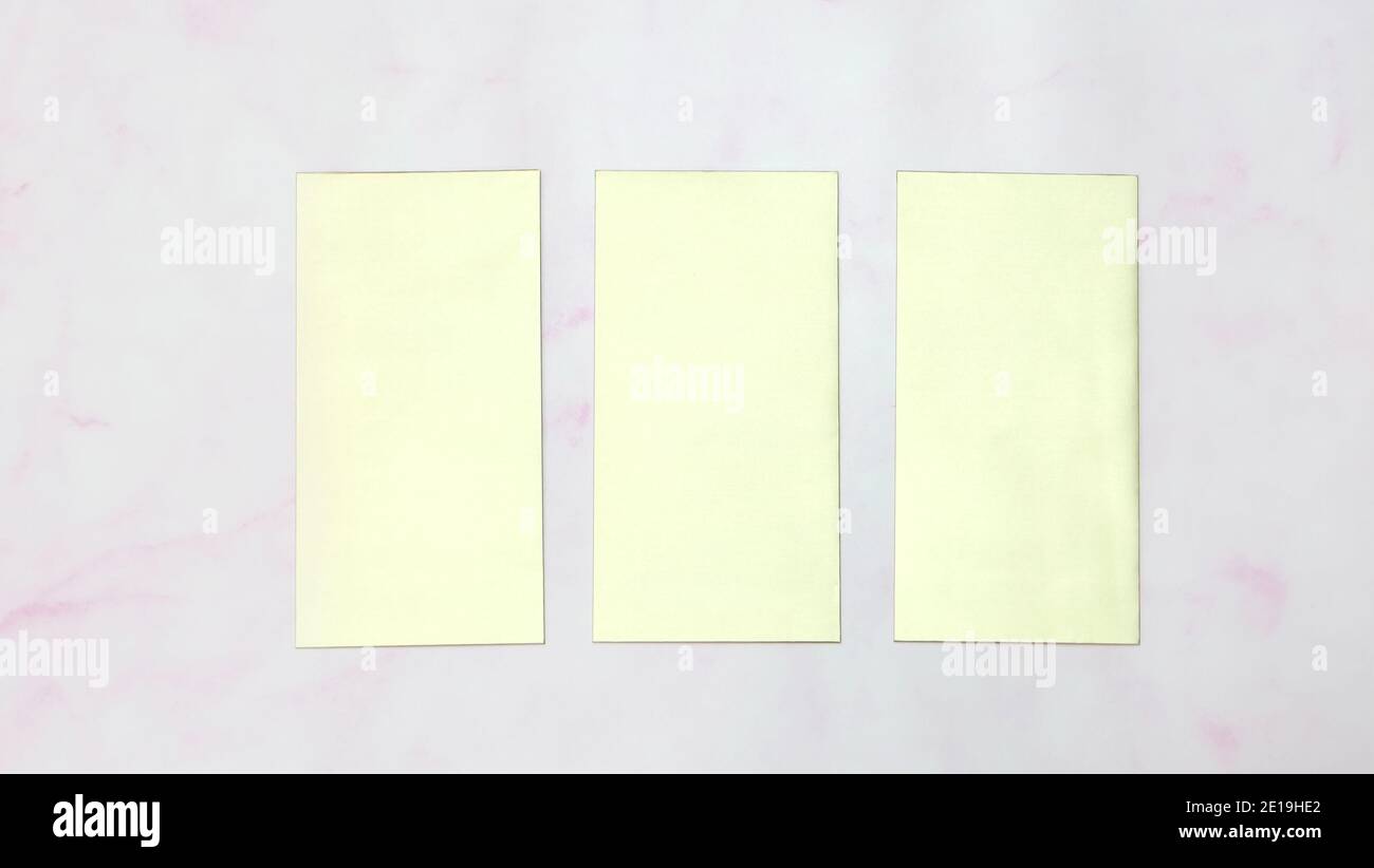 Three blank golden rectangle cards displayed side by side, with a ...