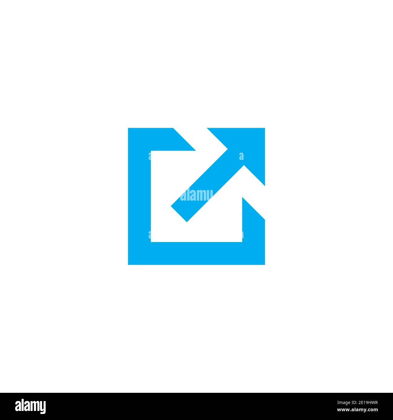 External Link Icon with Arrow and Box, Open in new window flat icon ...