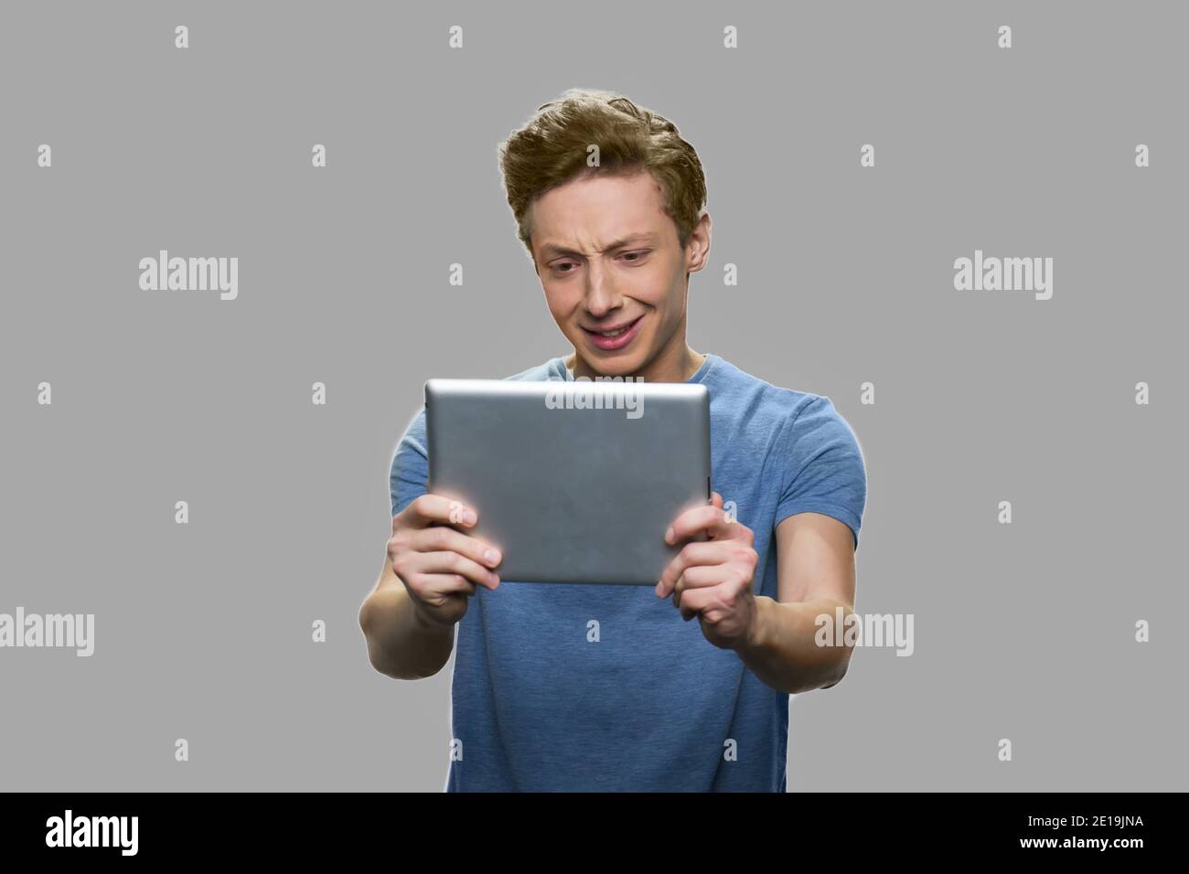 Teenage boy having video call Stock Photo - Alamy