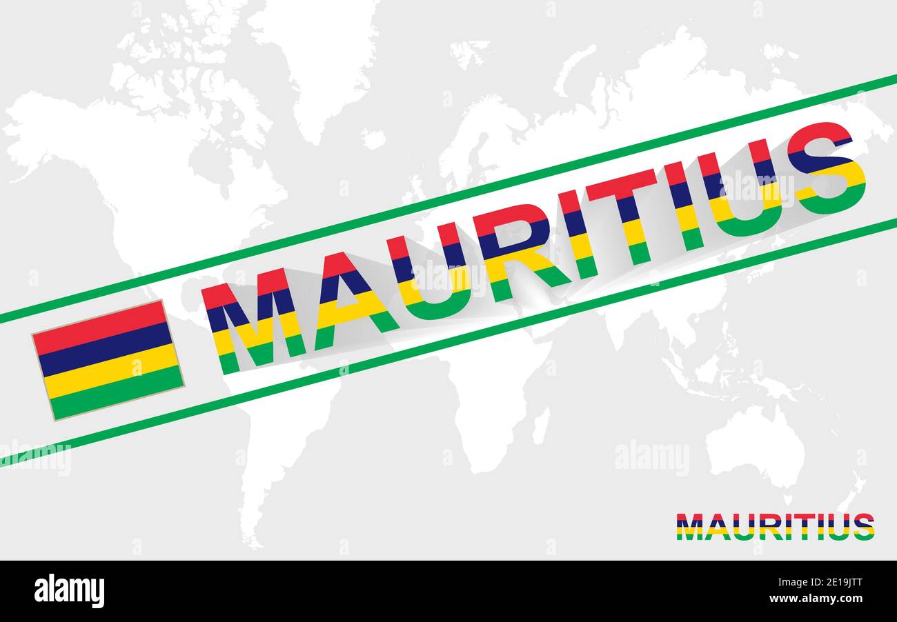 Mauritius map flag and text illustration, on world map Stock Vector Image & Art - Alamy