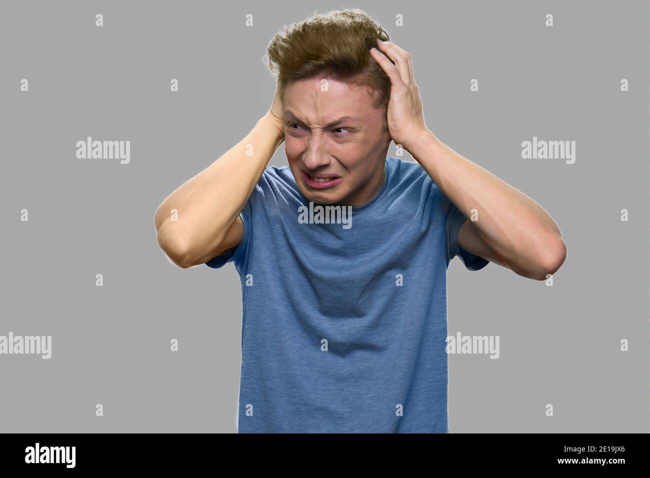Portrait of furious stressed teenage boy Stock Photo - Alamy