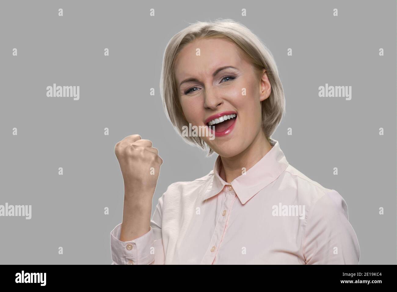 Excited business woman hi-res stock photography and images - Alamy
