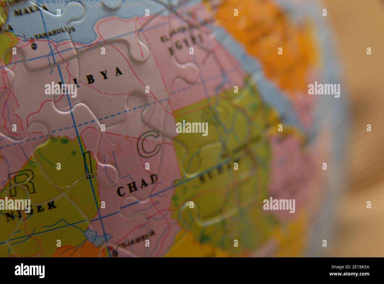Detail of a Globe/Map. Jigsaw detail Stock Photo - Alamy