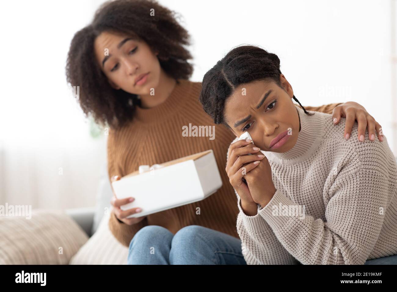 Consolation, sadness, support and problems in relationship Stock Photo ...