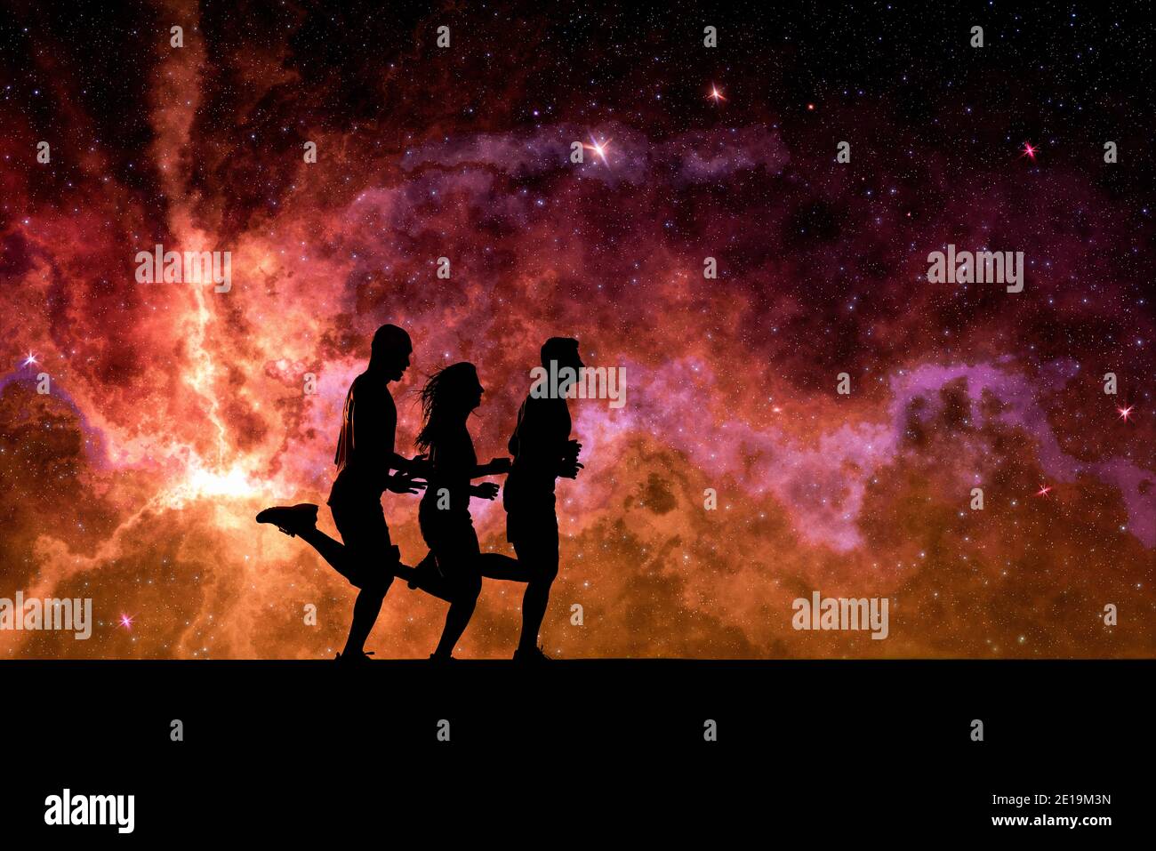 High definition star field, colorful night sky space. Nebula and ...