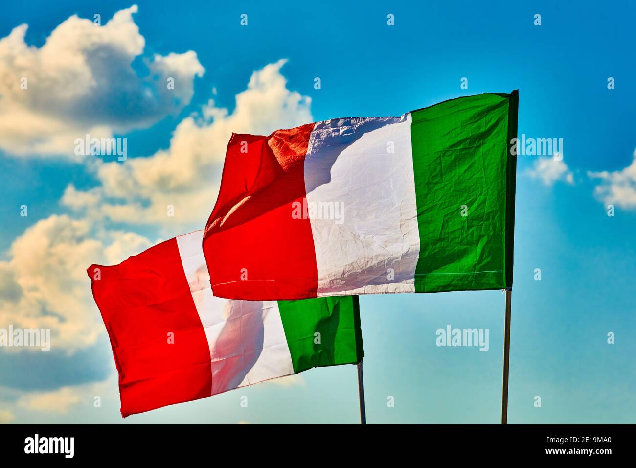 italian flag floating of Tuscany Italy Stock Photo - Alamy