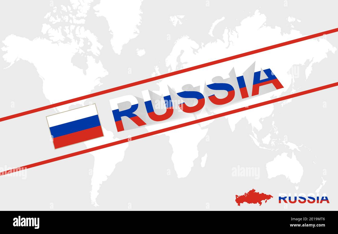 Russia map flag on Stock Vector Images - Alamy