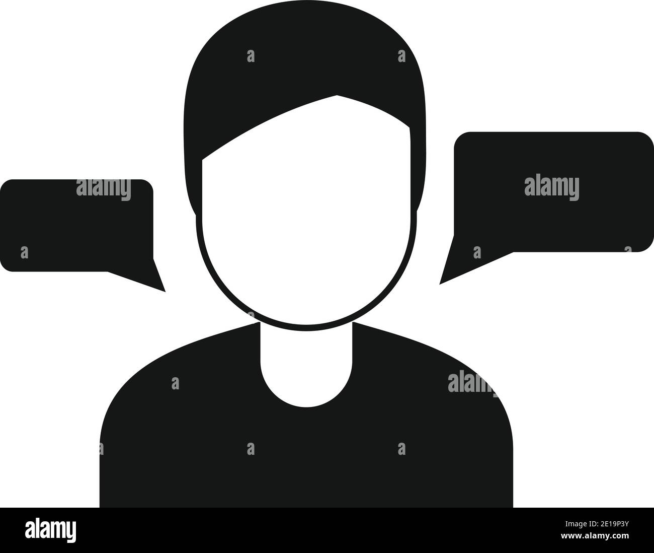 Teamwork conversation icon simple Cut Out Stock Images & Pictures - Alamy