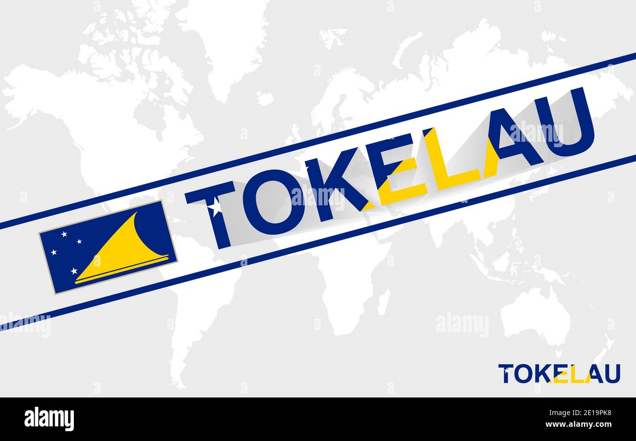 Tokelau map flag and text illustration, on world map Stock Vector Image ...