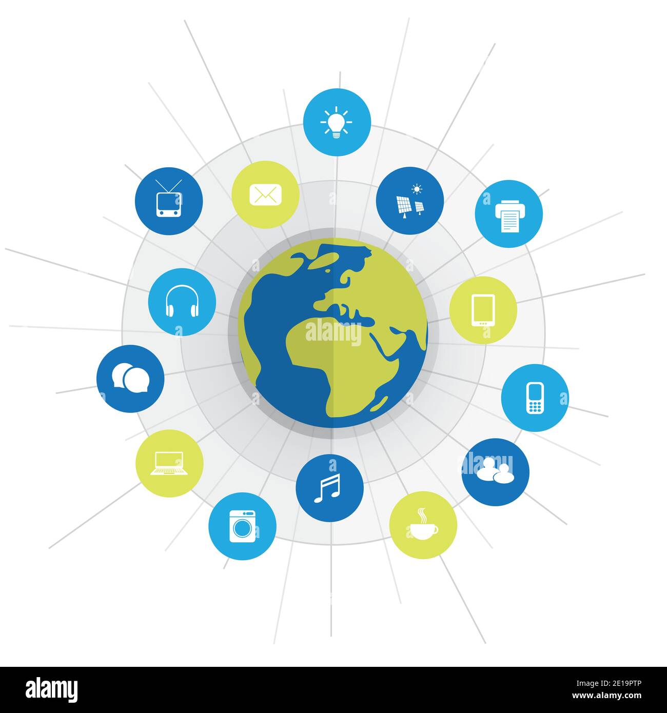 Digital Green Eco Friendly World, Internet of Things - Abstract Design ...