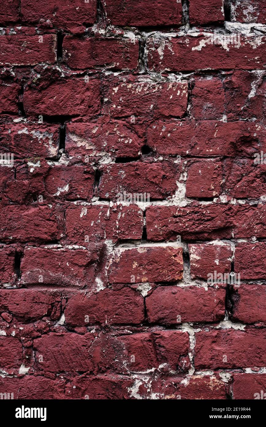 Aged red brick wall texture. Old textured grunge wall surface ...