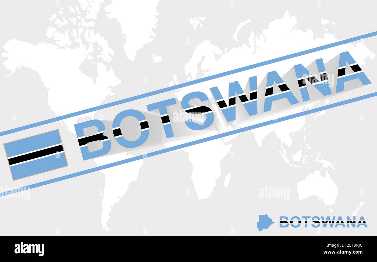 Botswana map flag and text illustration, on world map Stock Vector Image & Art - Alamy