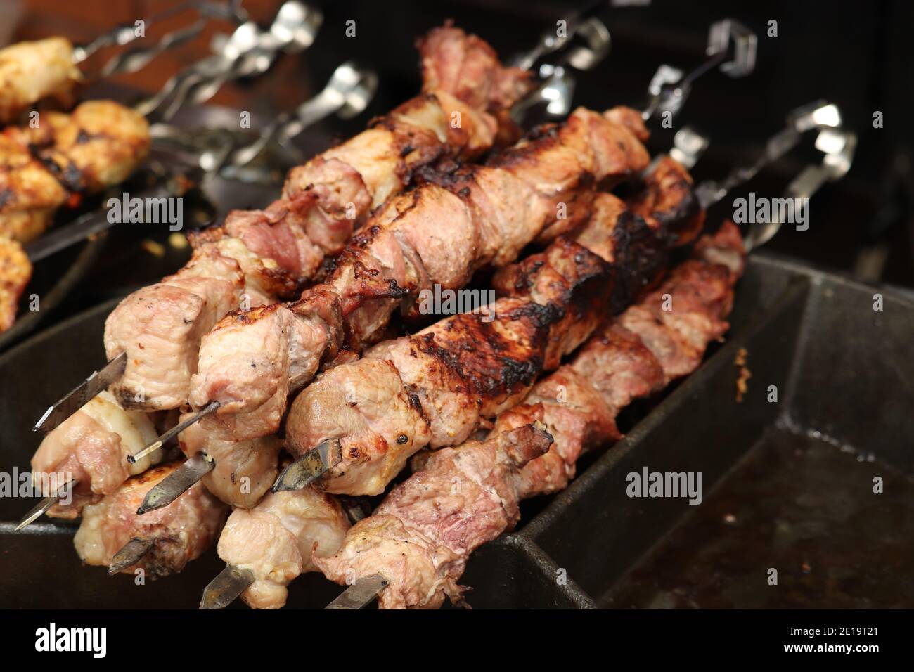 Cooking kebabs on open fire hi-res stock photography and images - Alamy