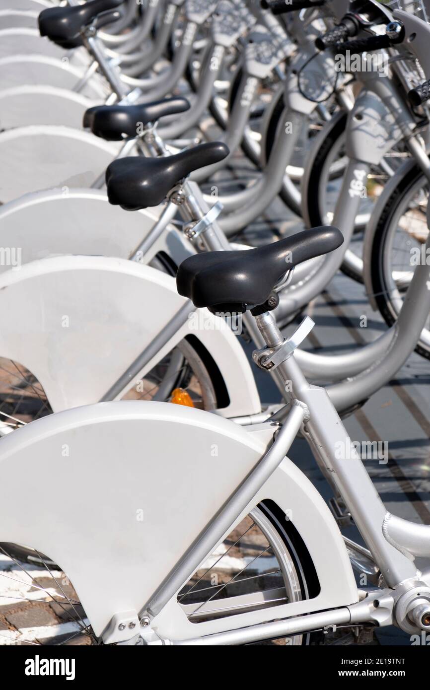 City Bikes Rent Parking Stock Photo - Alamy