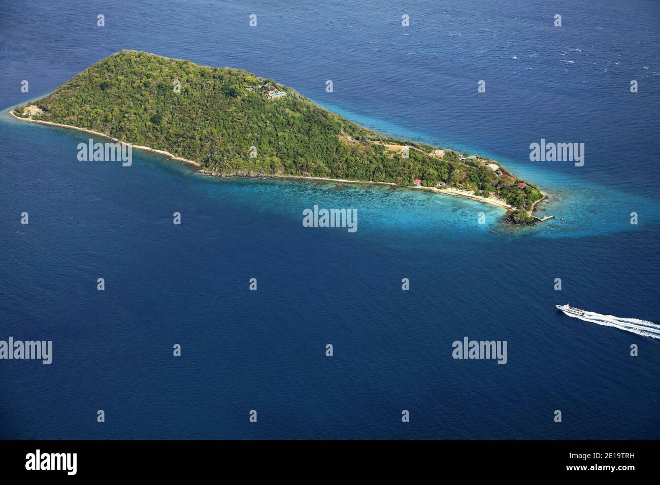 British Virgin Islands, 2017/05/18: Little Thatch, privately owned ...