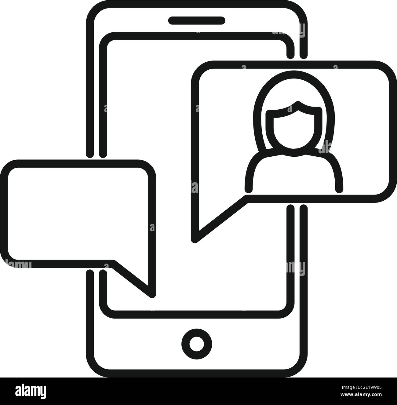 Black female using phone Stock Vector Images - Alamy