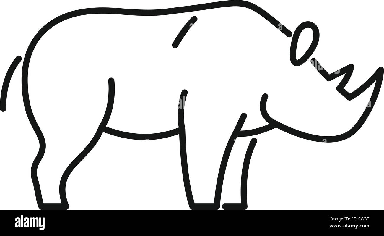Rhino animal icon, outline style Stock Vector Image & Art - Alamy