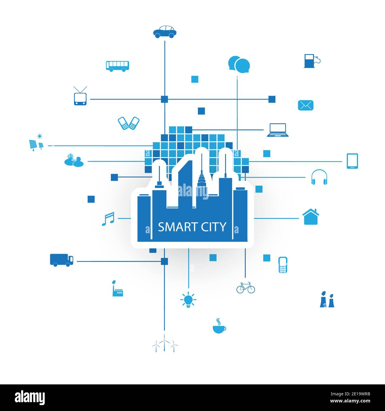 Smart City Design Concept with Icons Stock Vector Image & Art - Alamy