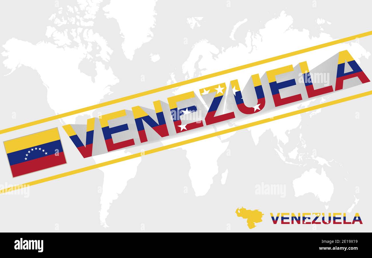 Venezuela map flag and text illustration, on world map Stock Vector ...