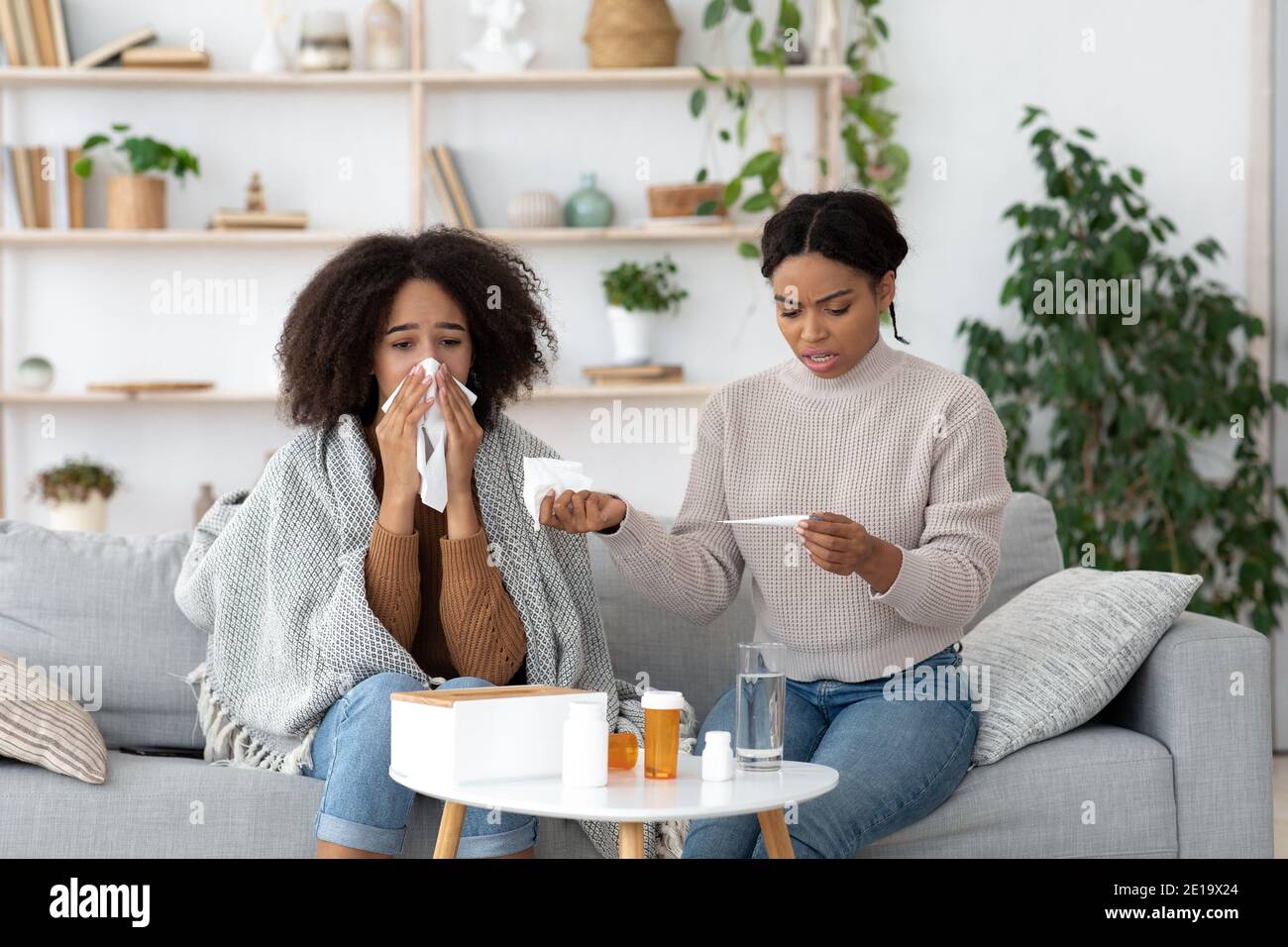 Caring for friend during illness, cold and flu Stock Photo - Alamy