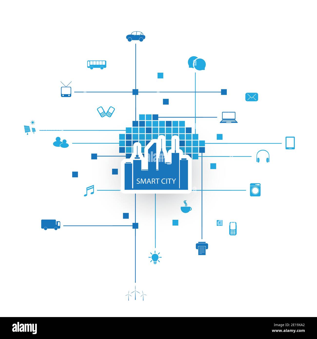 Smart City Design Concept with Icons Stock Vector Image & Art - Alamy