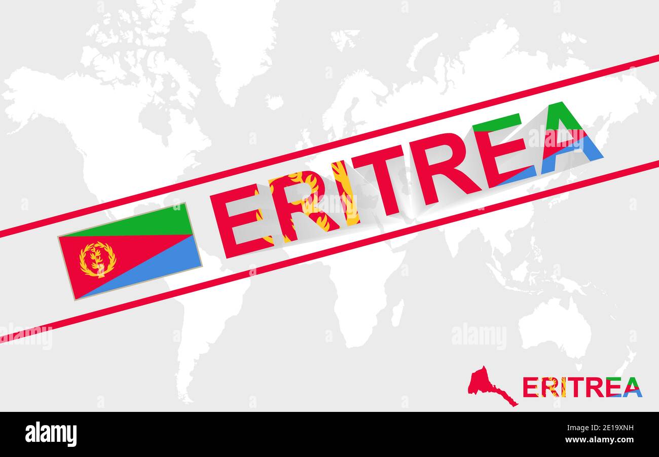 Eritrea map flag and text illustration, on world map Stock Vector Image & Art - Alamy