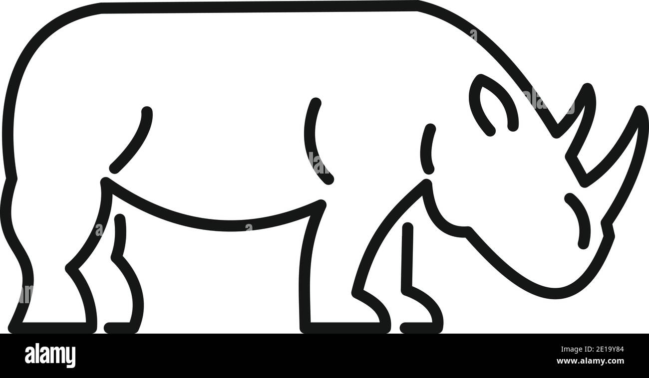 Rhino horn icon, outline style Stock Vector Image & Art - Alamy