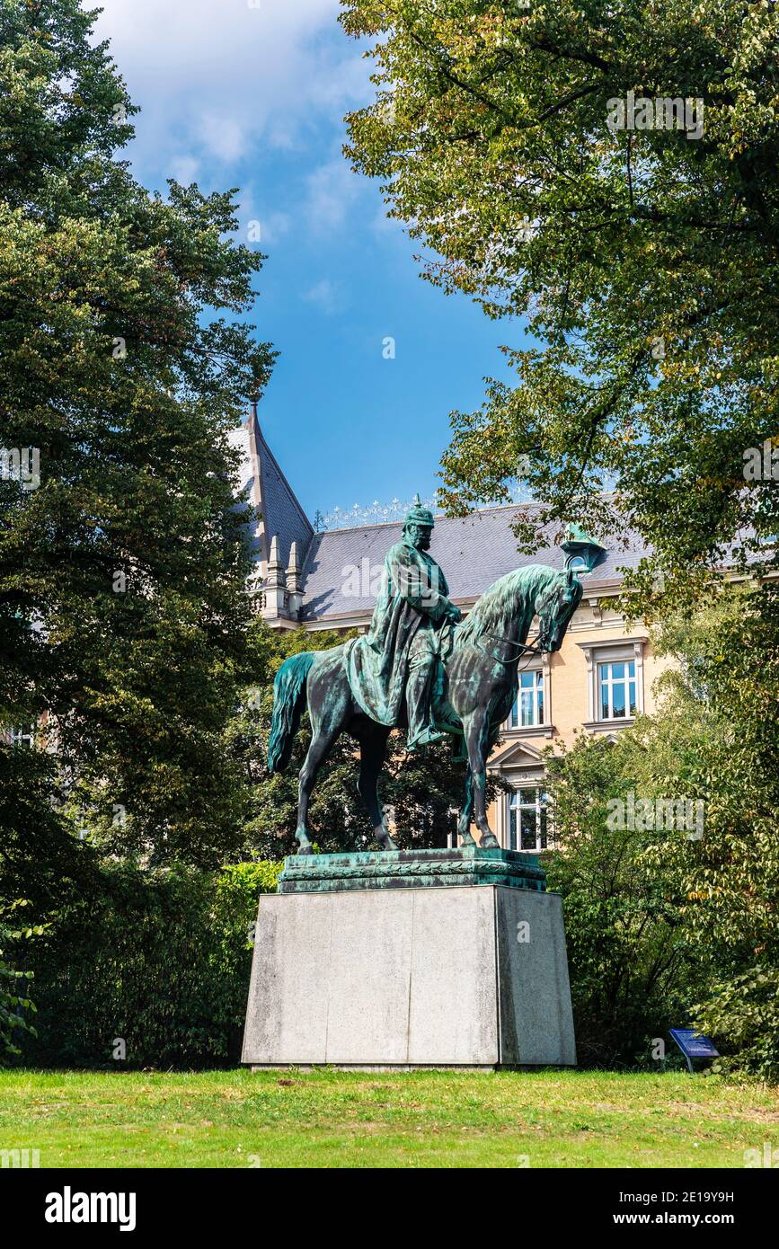Equestrian Statue of Emperor William I, Kaiser Wilhelm I, in Planten ...