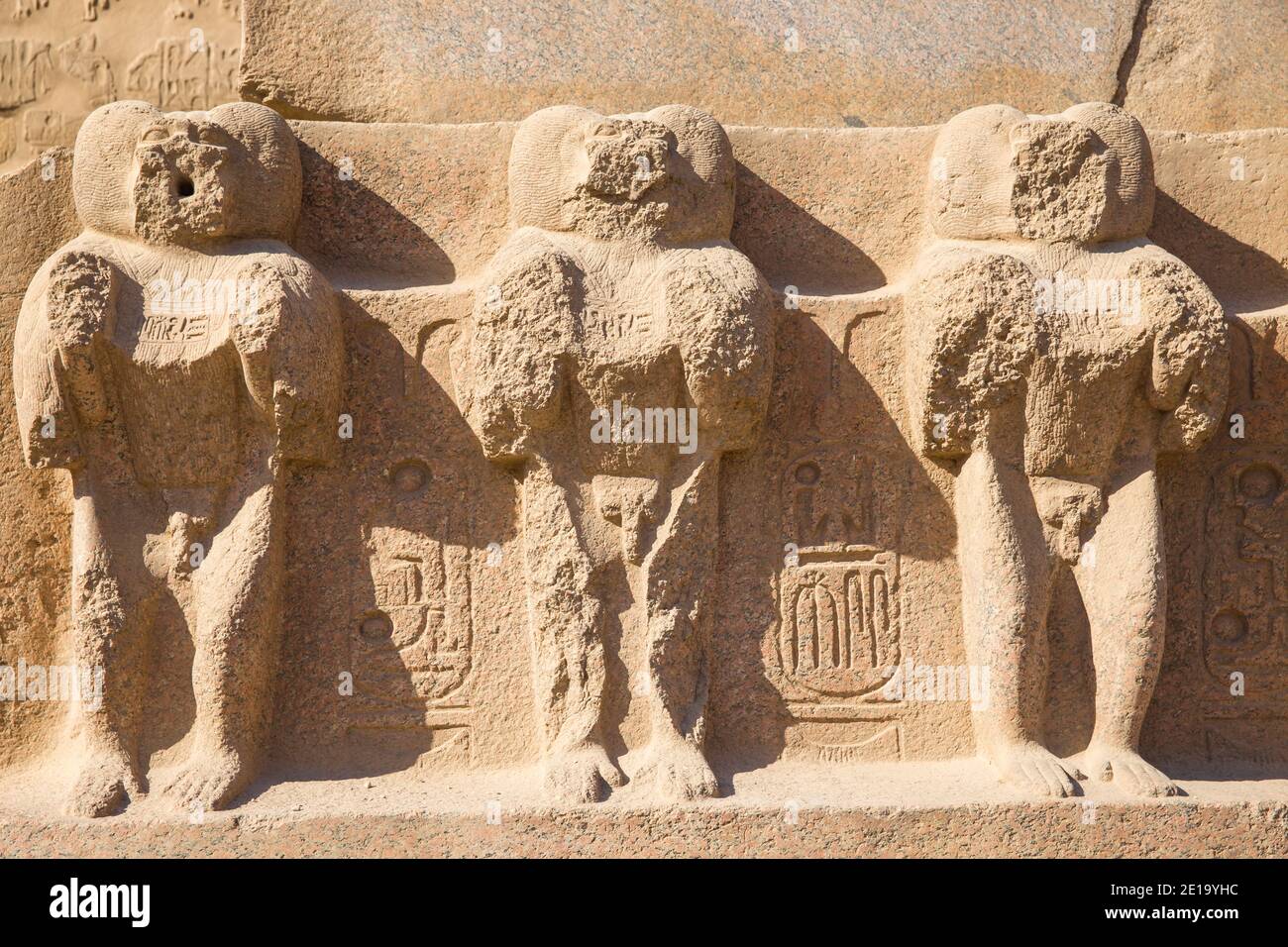 Egypt, Luxor, Luxor Temple, Baboons at the base of the obelisk Stock ...