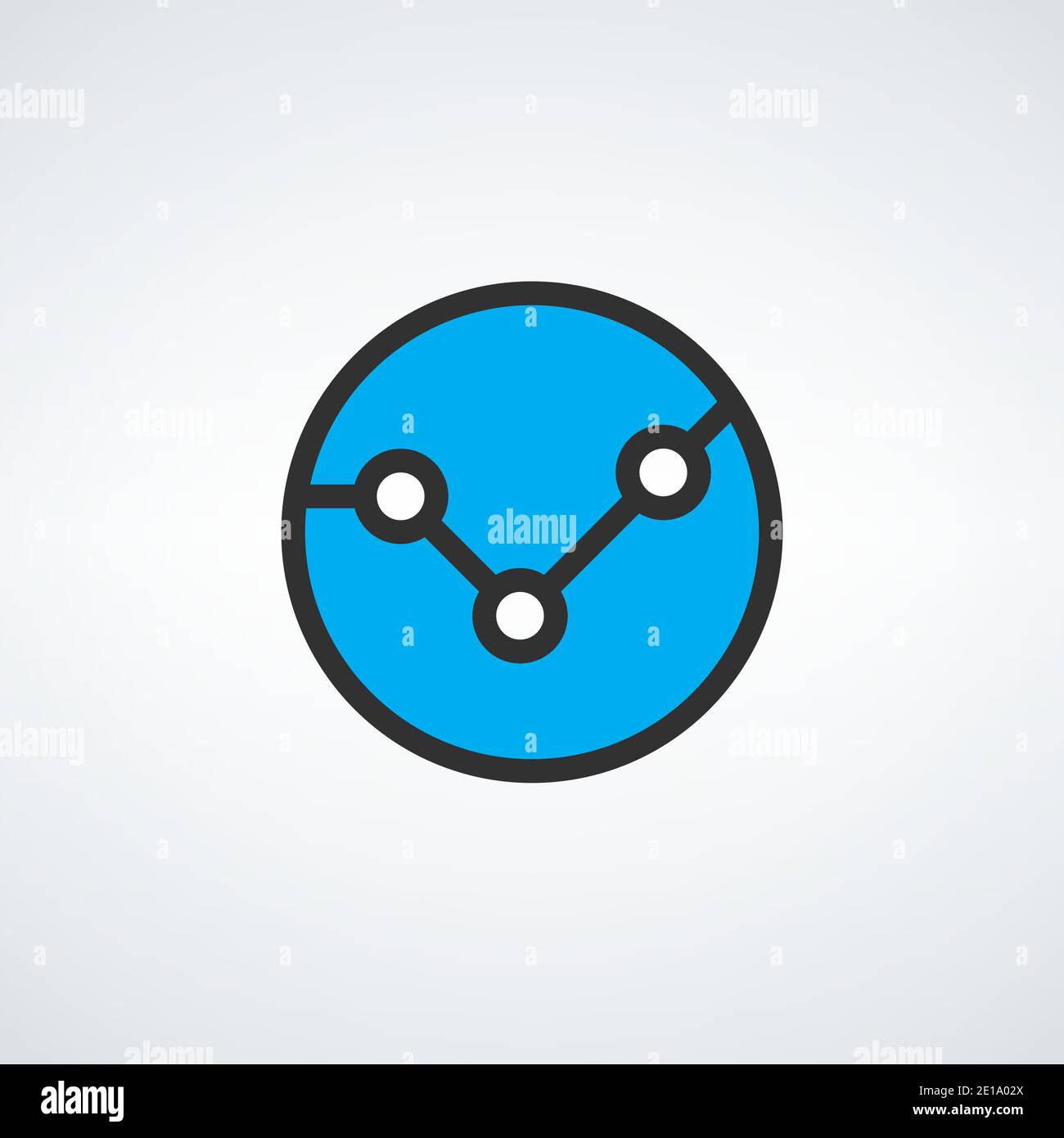 Graph icon. Business analytics chart symbol. Colored circle button ...