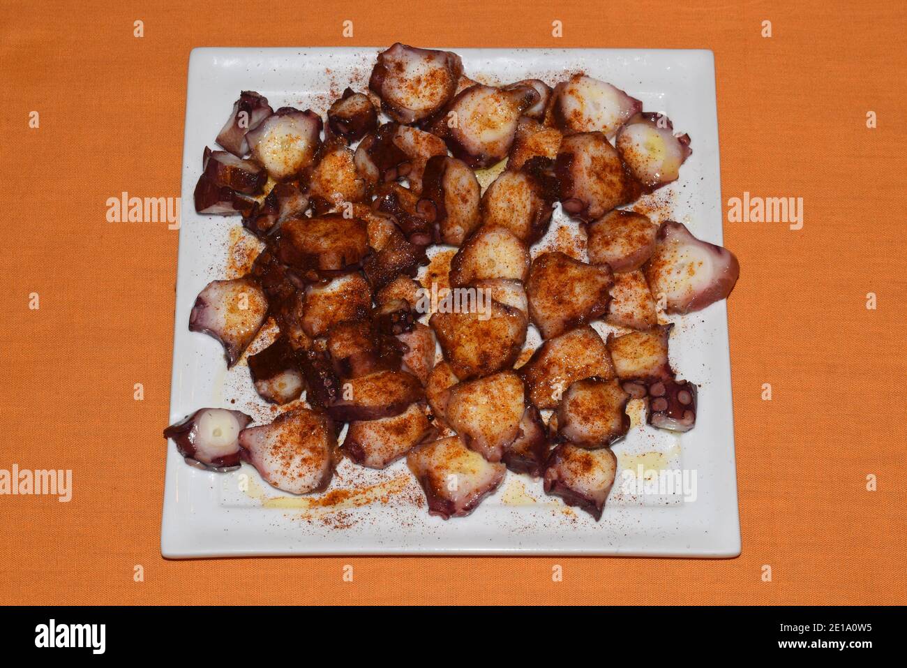 Octopus Tapa cooked in Spain Europe Stock Photo - Alamy