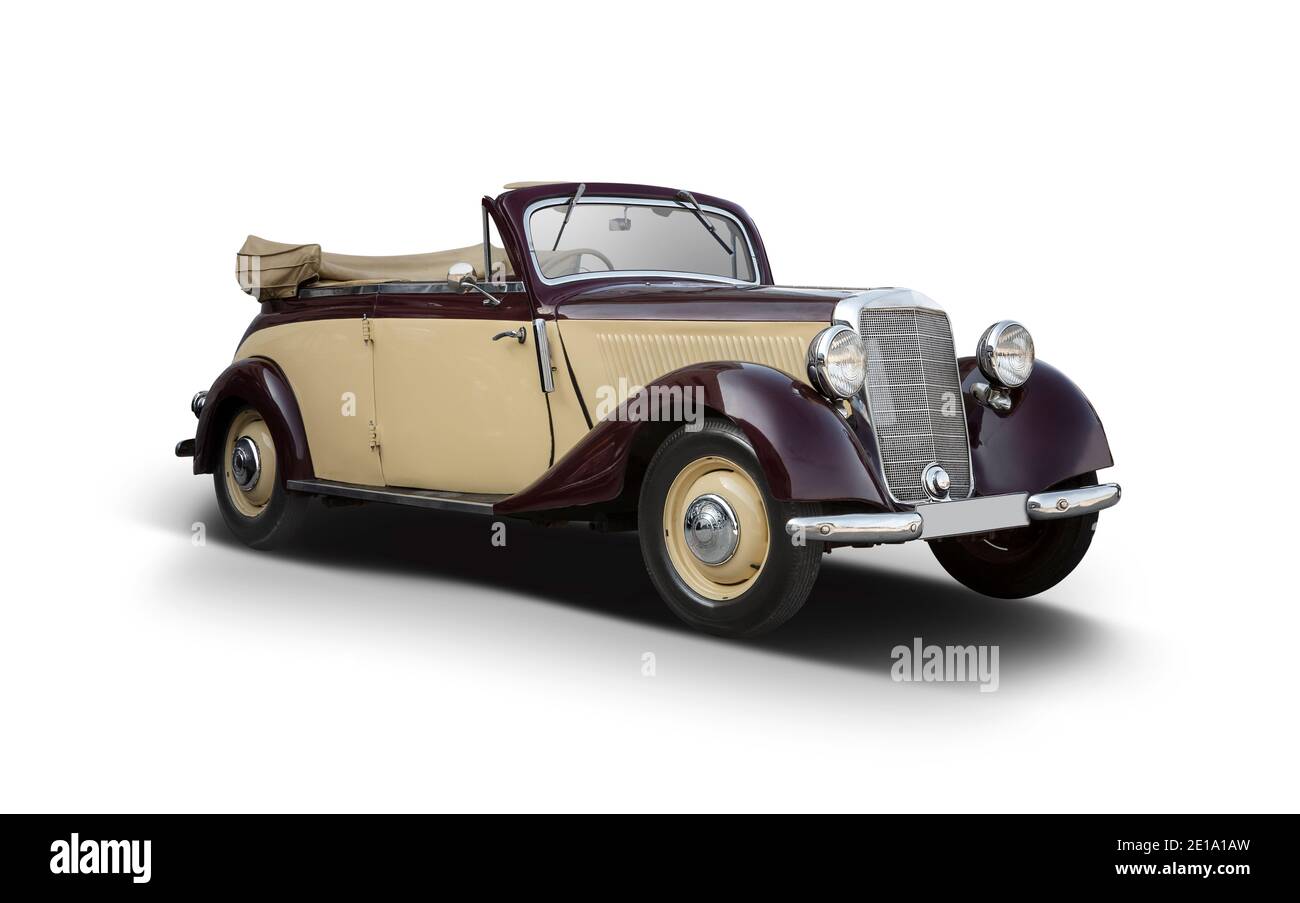 Antique German car isolated on white background Stock Photo - Alamy