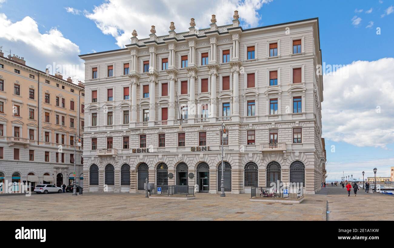 Trieste, Italy - March 07, 2020: BNL Group BNP Paribas Bank Building at ...