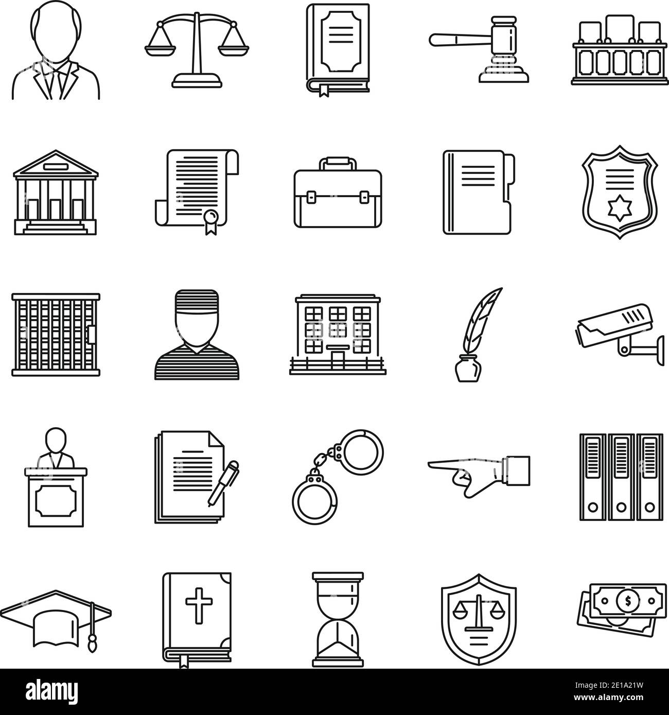 Public prosecutor icons set, outline style Stock Vector Image & Art - Alamy