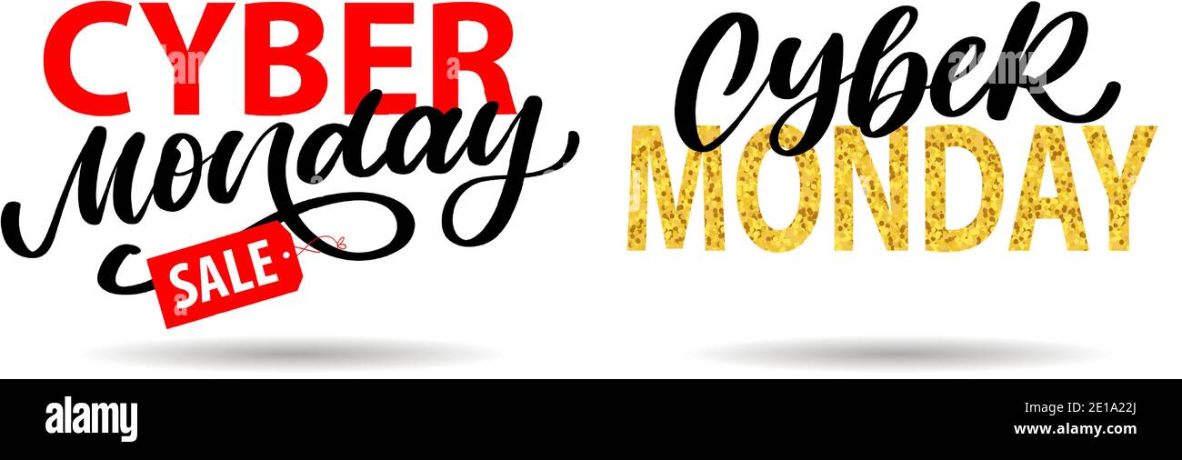 Cyber Monday Vector lettering calligraphy text Stock Vector Image & Art ...