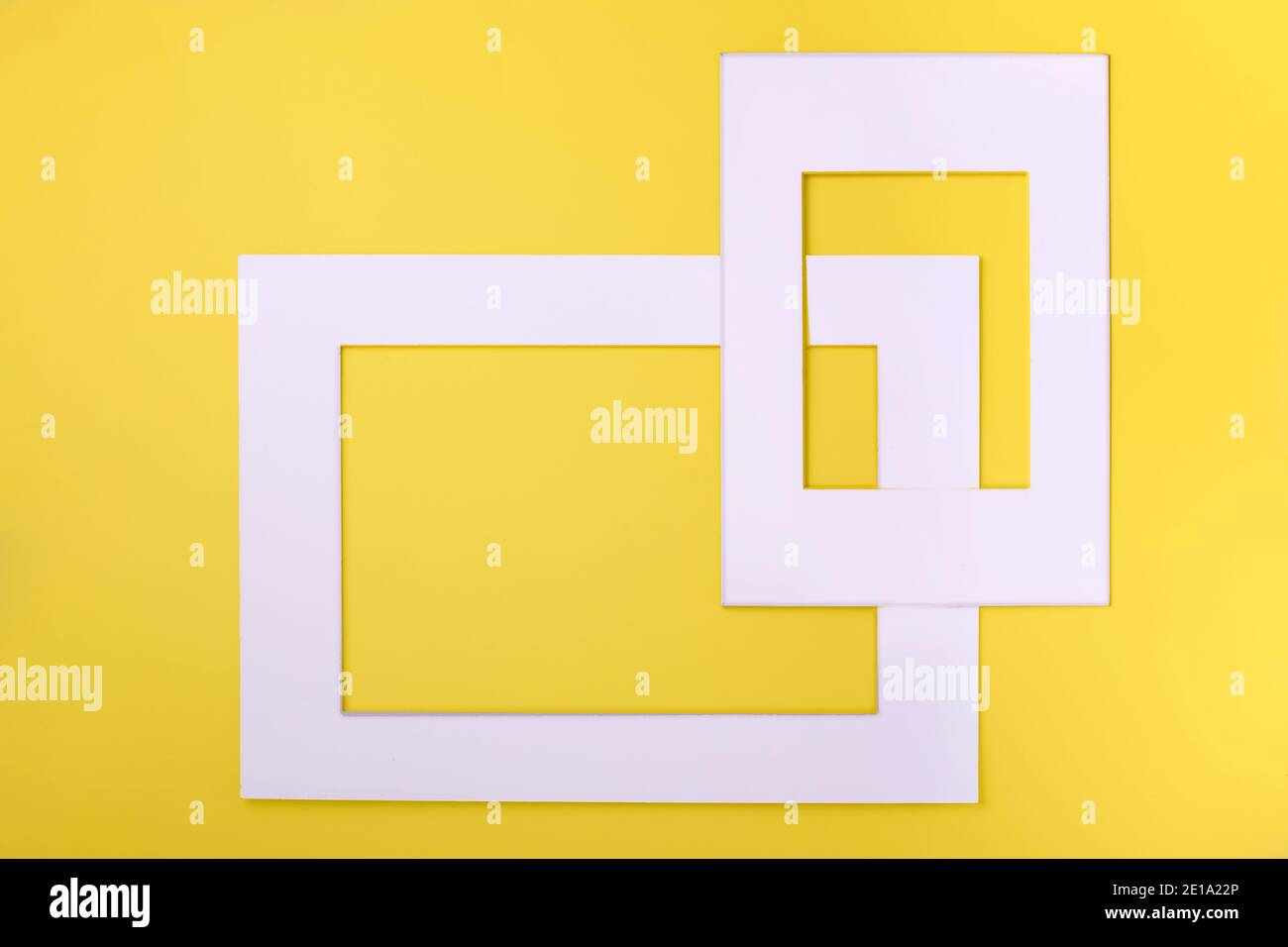 White frames over yellow Stock Photo - Alamy