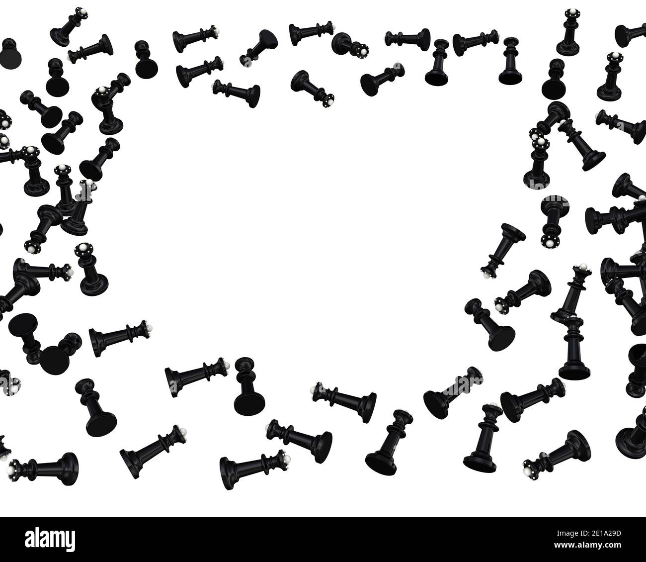 Black queens (chess pieces) are randomly located along the borders of ...