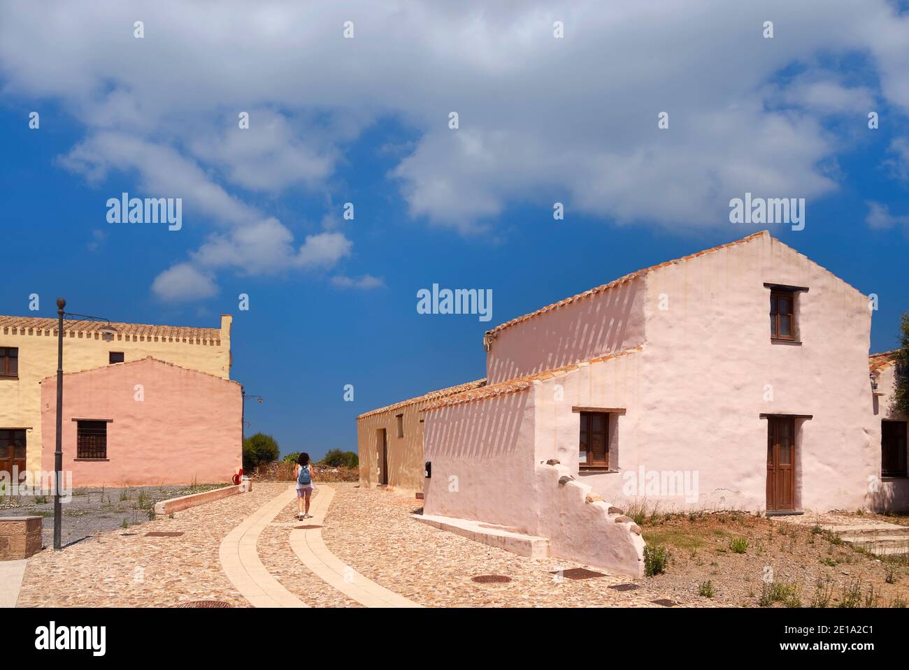 Tratalias, Sardinia, Italy - July 2011, medieval village, color houses ...