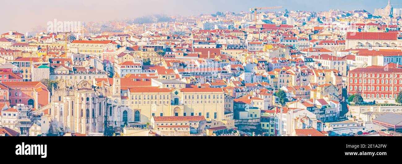 Colorful top view on Lisbon, Portugal Stock Photo - Alamy