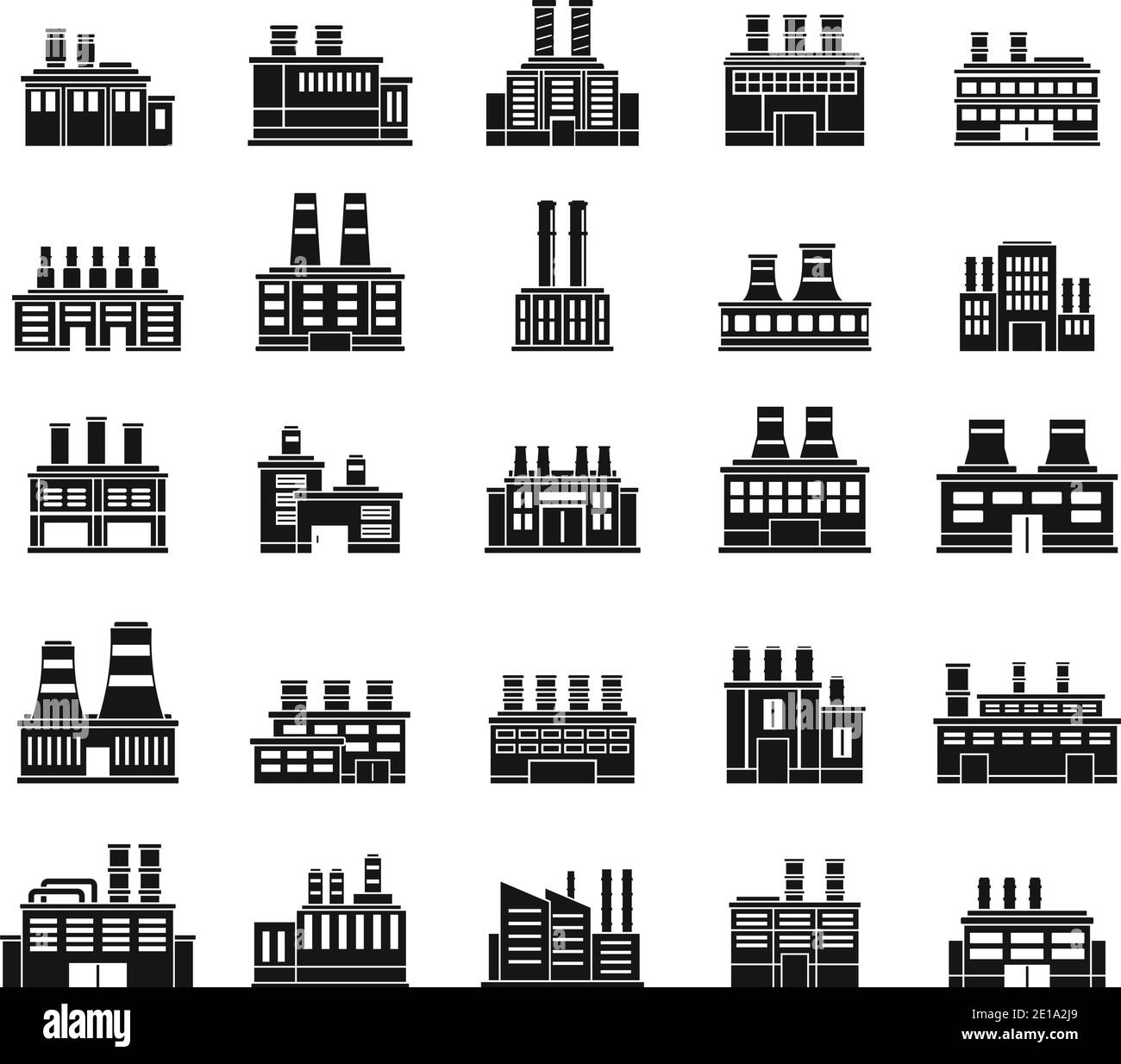Eco recycle factory icons set, simple style Stock Vector Image & Art ...