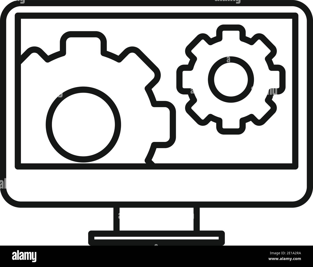 Computer gear system icon, outline style Stock Vector Image & Art - Alamy