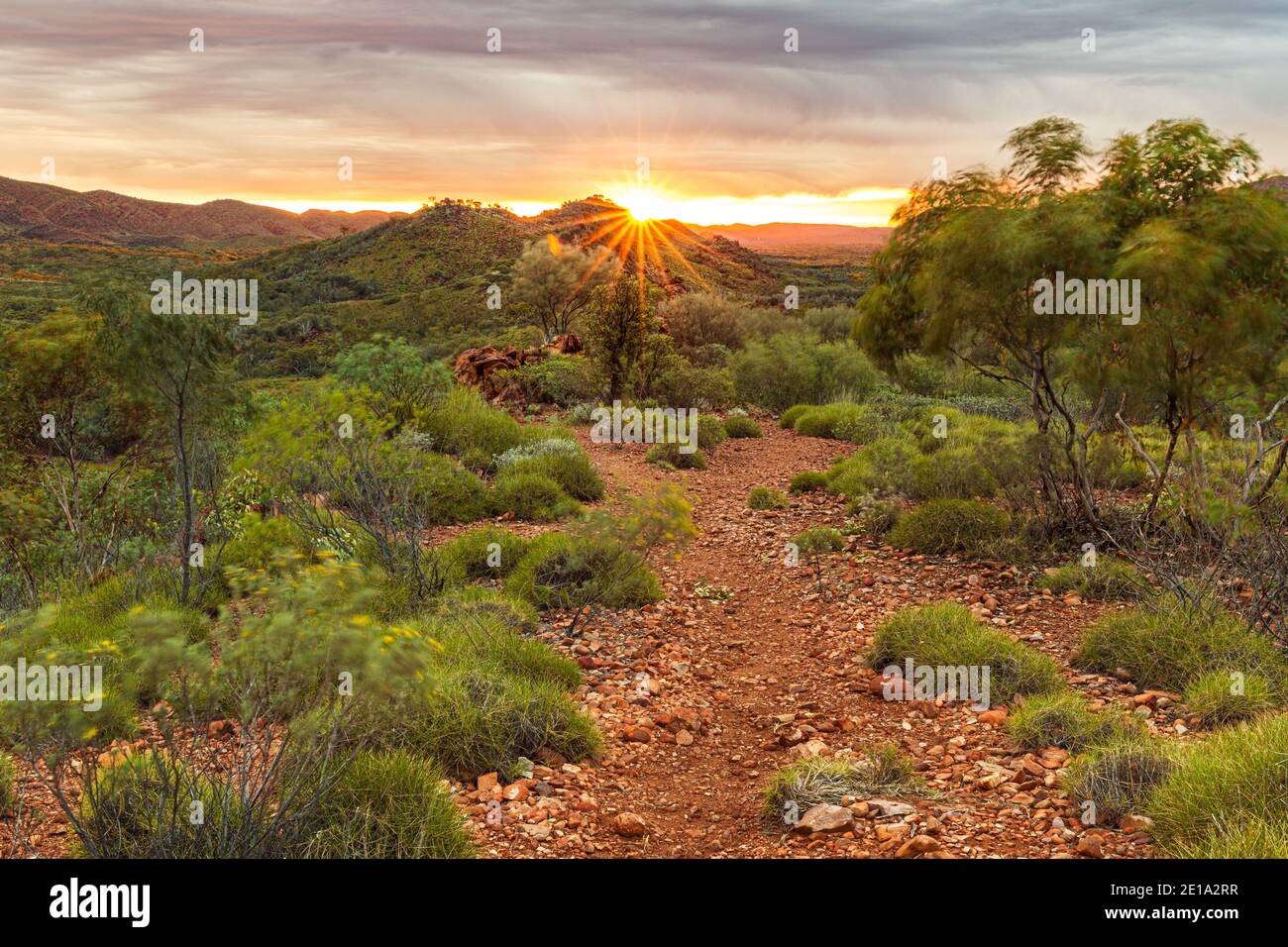 Sunset in Macdonnell Ranges, Australia Stock Photo - Alamy