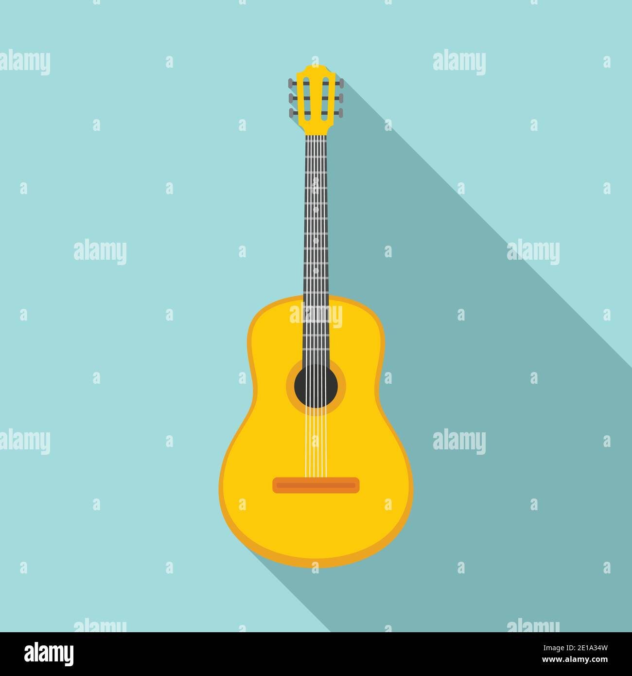 Acoustic guitar icon, flat style Stock Vector Image & Art - Alamy