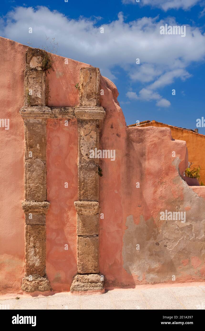 Tratalias, Sardinia, Italy - July 2011, medieval village, color houses ...