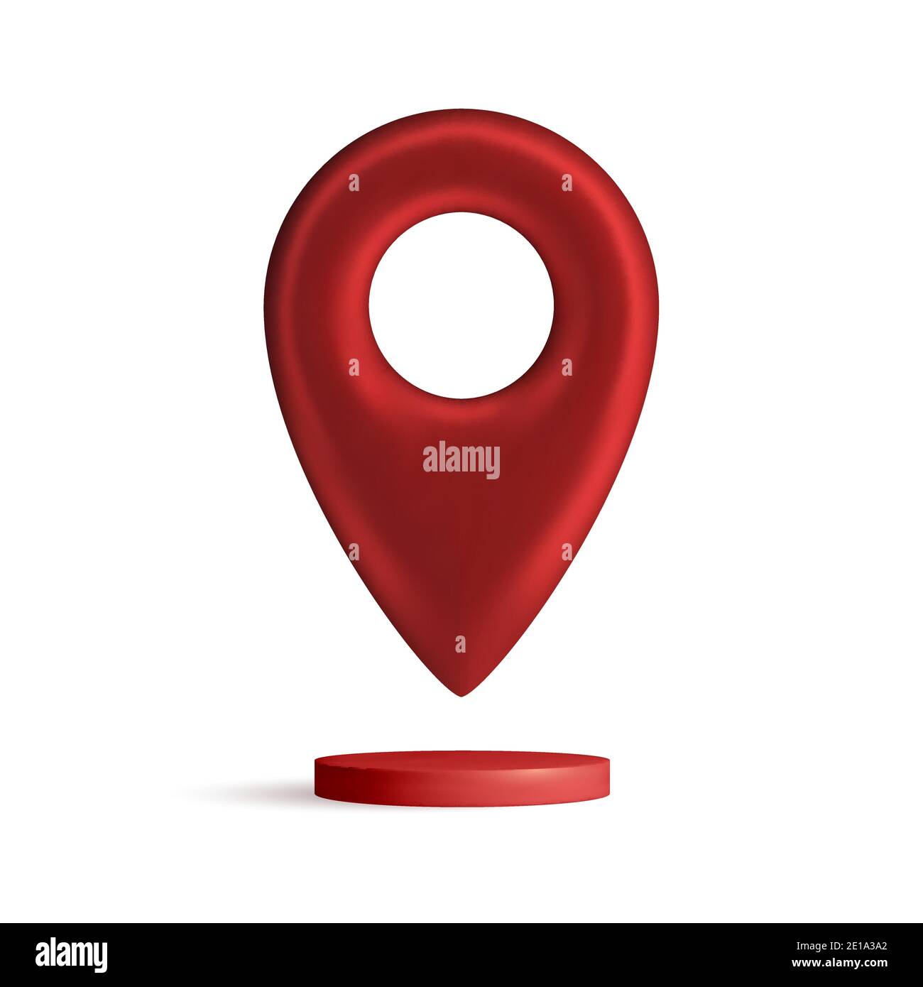 Red map pointer isolated on white background. Find address, location icon concept. GPS 3d ...
